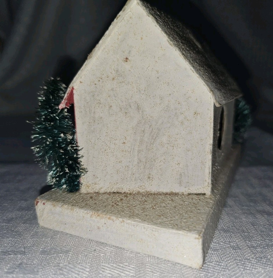 Vintage 1950's Paper Mache Mini Christmas Putz Houses JAPAN Pink | eBay