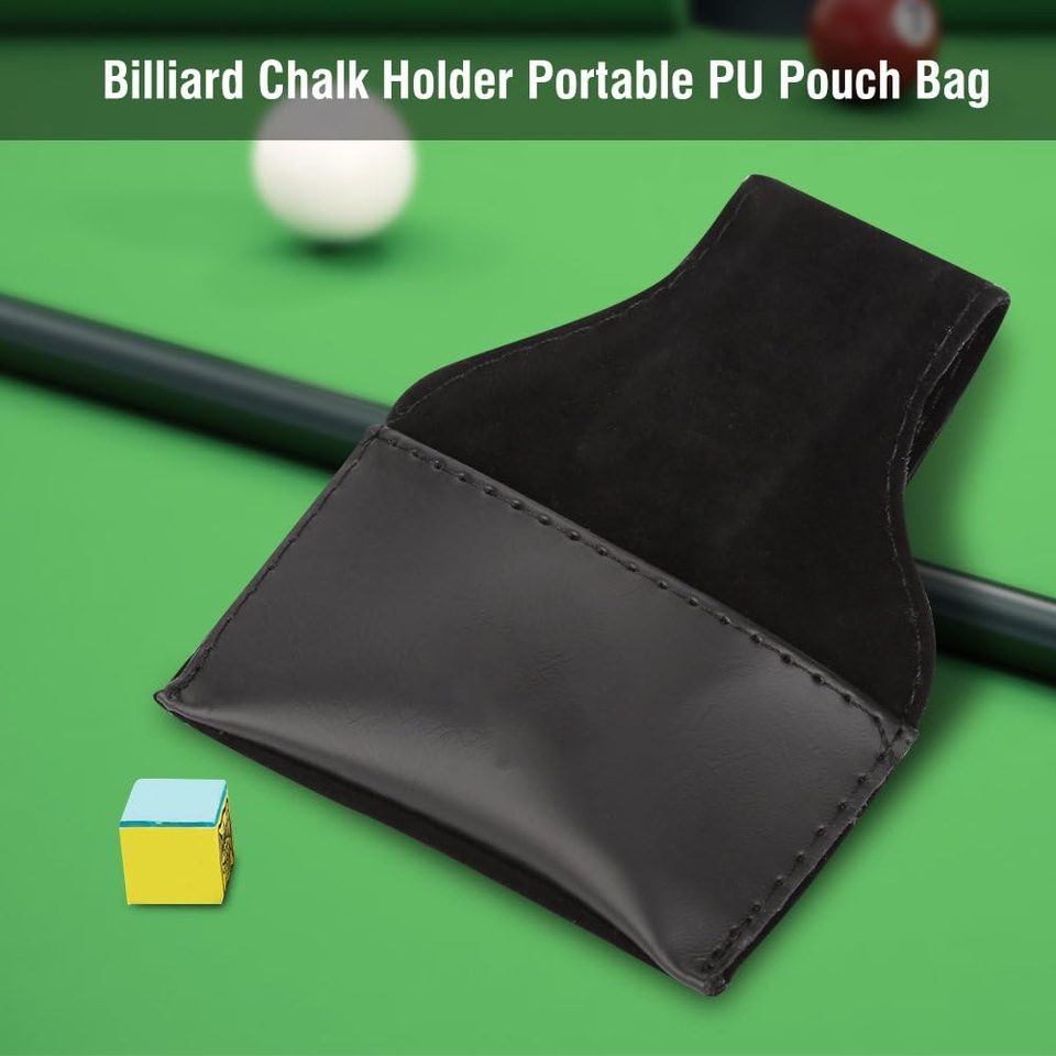 Cue Chalk Holder, Portable Billiard Pool Cue Chalk Holder PU Pouch Bag ...
