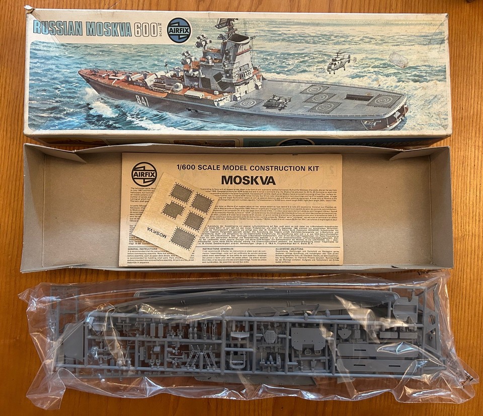 Vintage Airfix Russian Moskva 1/600 scale model ship | eBay UK