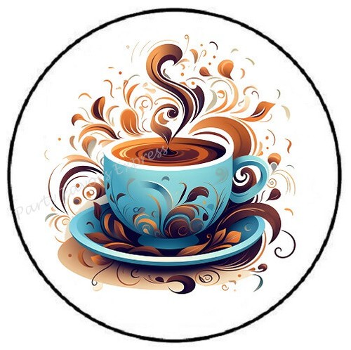 COFFEE CUP ENVELOPE SEALS LABELS STICKERS PARTY FAVORS | eBay