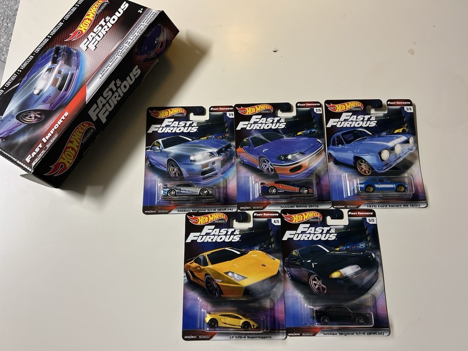 Hot Wheels Premium Fast & Furious Fast Imports Real Riders Complete Set ...