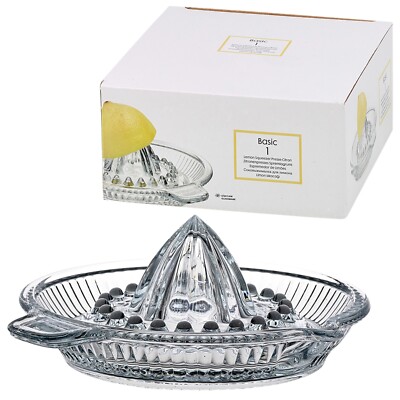 16cm Glass Citrus Lemon Orange Lime Squeezer Strainer Fresh Hand Juicer ...