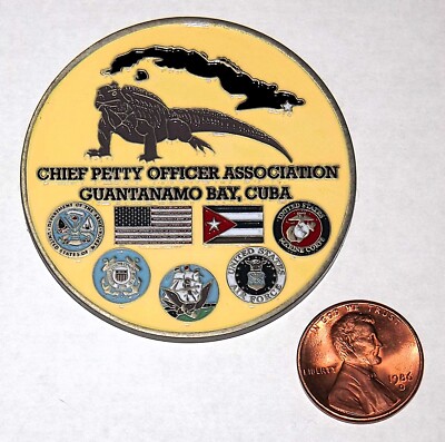 US Navy - Guantanamo Bay - Q'ba - CPO Assn - Backbone - Challenge Coin ...