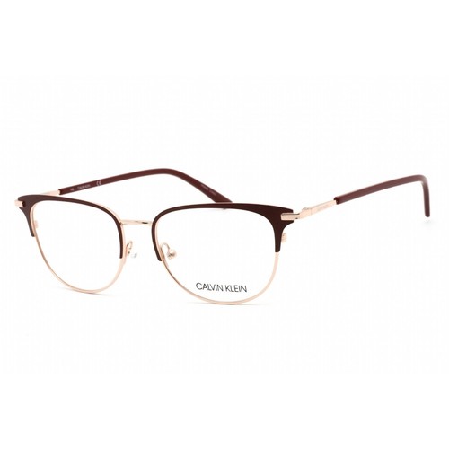 Calvin Klein Women's Eyeglasses Satin Burgundy Rectangular Frame ...
