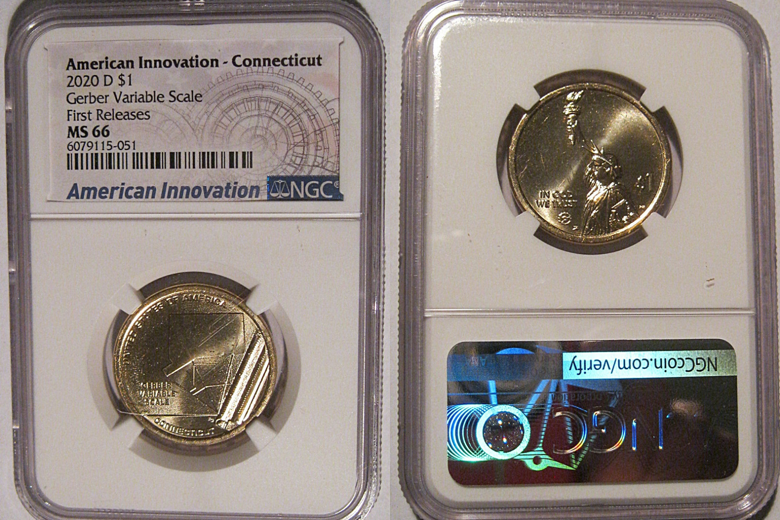 2020 D Innovation Dollar $1 CT Gerber Variable Scale NGC MS 66 First ...