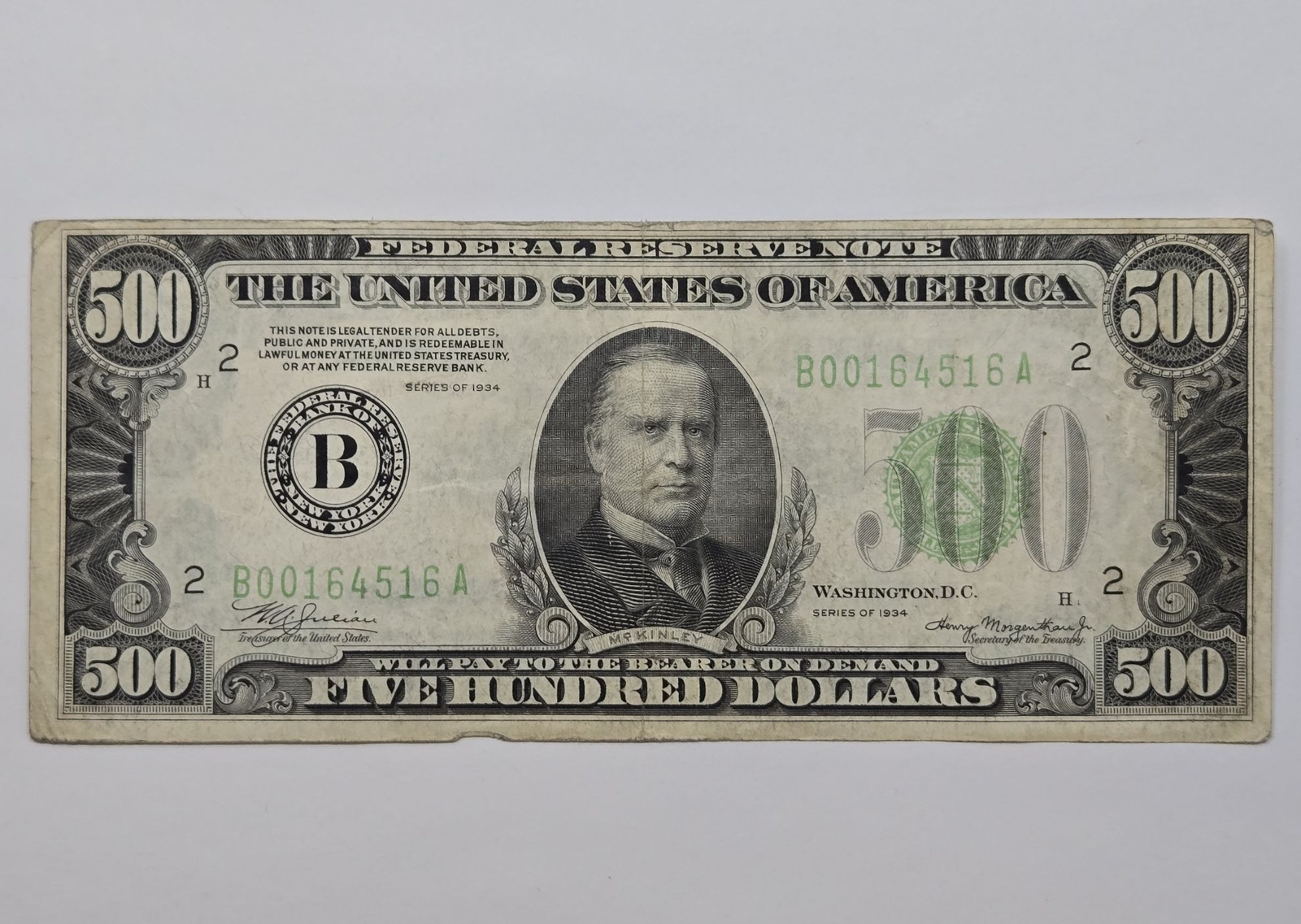 1934 $500 Federal Reserve Note New York Fr. 2201 29621 | eBay