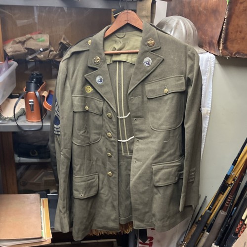US Army WW2 Original Sergeant Uniform Jacket with Insignia and Patches ...