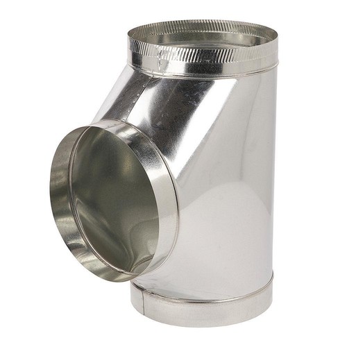 Full Flow Tee 14 in Durable Galvanized Steel Universal All HVAC Types ...