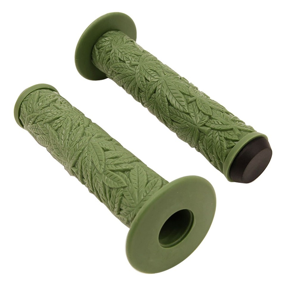 S&M GANJA weed GRIPS green 420 BMX bike herbs nugs +bar ends FIT SE GT ...