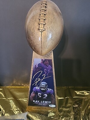 Ravens Ray Lewis autographed mini replica Lombardi Trophy w COA | eBay