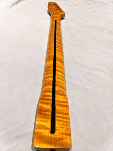 Flame Maple Guitar Neck 21 Frets Glossy Flamed Stripe Radius 9.5" for ...