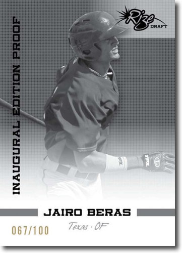 2012 Leaf Rize Draft Black and White #8 Jairo Beras Rangers Prospect ...