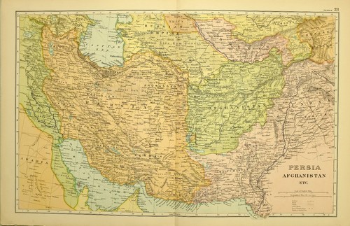 1909 ANTIQUE MAP PERSIA AFGHANISTAN KHORASSAN TABRIZ AZERBAIJAN BOKHARA ...