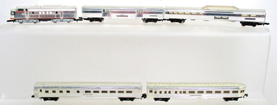 BURLINGTON CALIFORNIA ZEPHYR F7A LOCOMOTIVE & 4 CARS - Z SCALE-DC | eBay