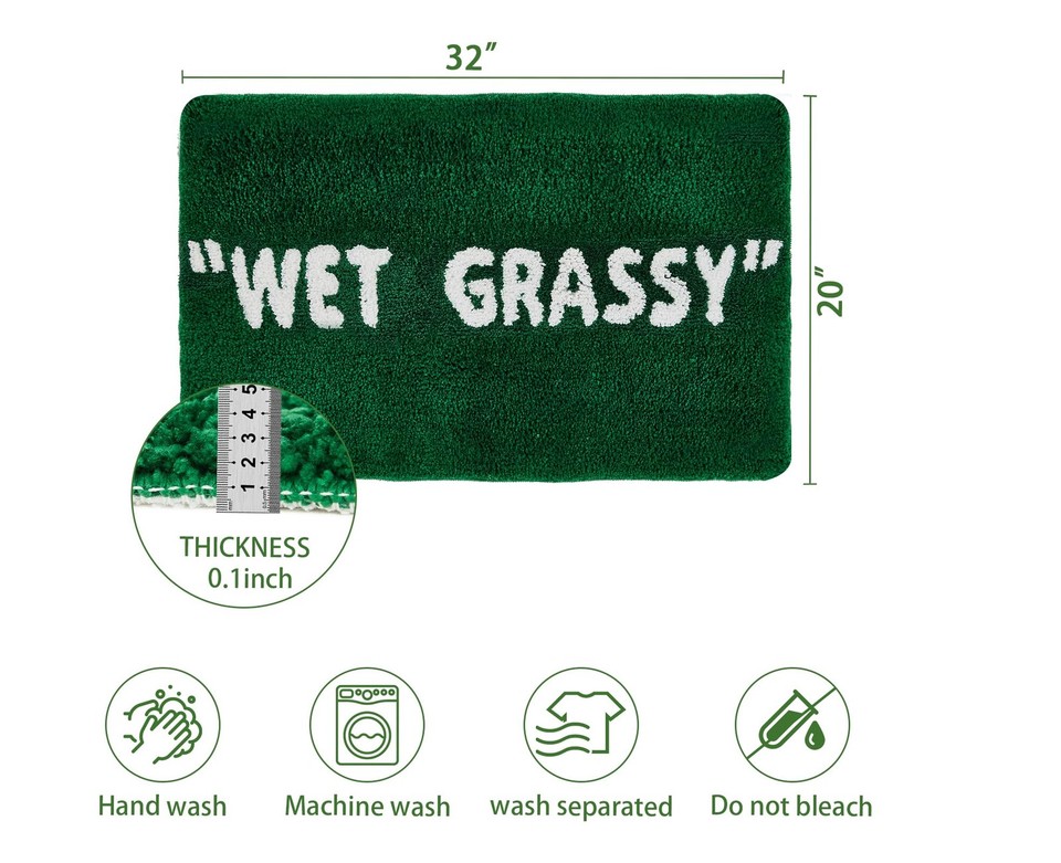 Wet Grassy Rug, Non-Slip Wet Grassy Green Carpet, Aesthetic Area Grass ...