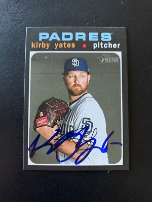 Kirby Yates Signed 2020 Topps Heritage #280 Card San Diego Padres ...
