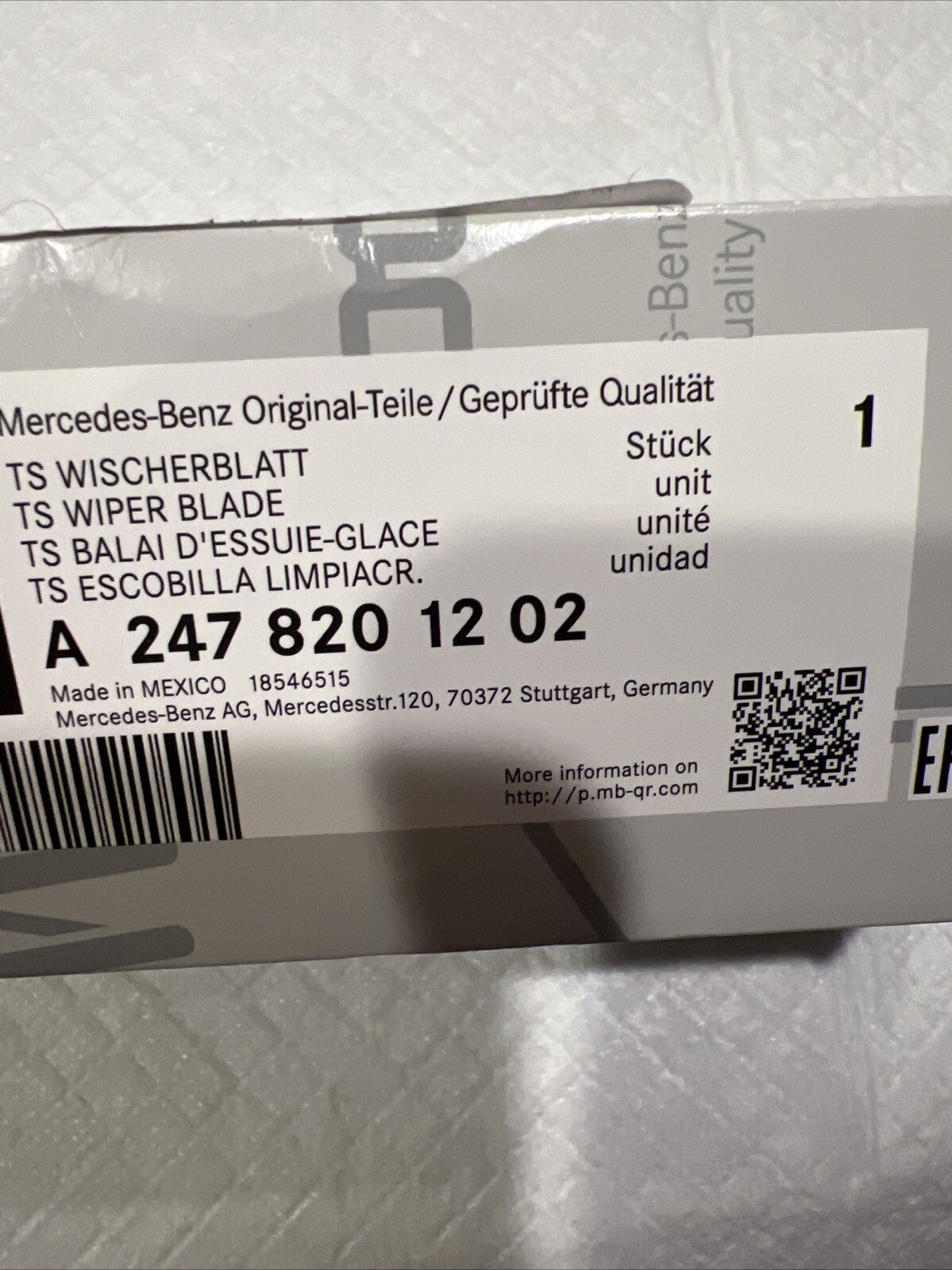 Mercedes Benz OEM 247 820 12 02 Wiper Blade Set New | eBay