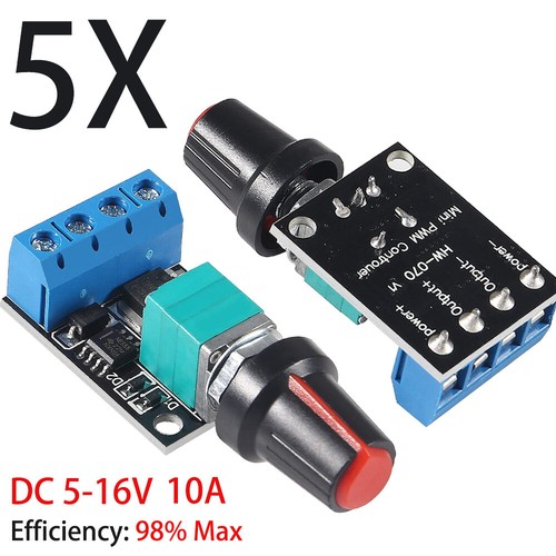 5PCS 5V-16V 10A Variable Voltage Regulator PWM DC Motor Speed ...