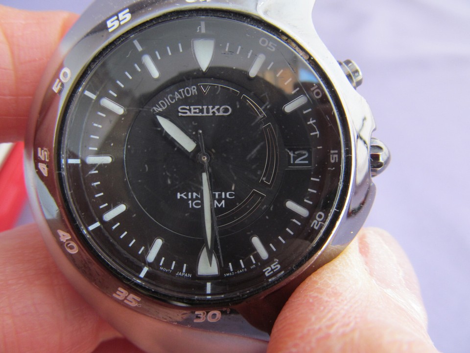 MEN'S Seiko Classic Kinetic Power Indicator 100m STAINLESS STEEL Watch ...