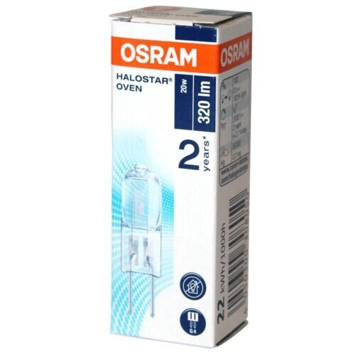 OSRAM 20w 12v G4 Cap Halostar Oven Halogen Capsule Lamp Tolerant to 300 ...