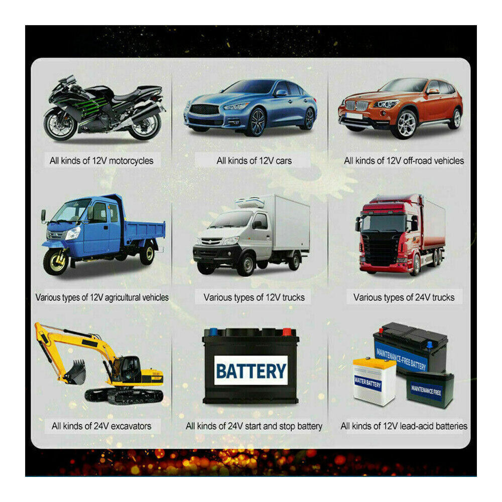 Car Battery Charger 12/24V 8A Intelligent Automatic Pulse Repair ...