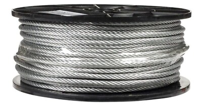 Campbell-7000627 Galvanized Steel Wire Rope, 7x19 Strand Core, 3/16" x ...