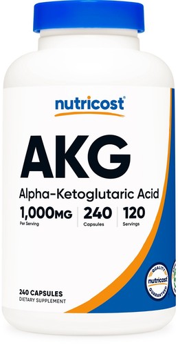 Nutricost AKG Alpha Ketoglutaric Acid Supplement 1,000 mg, 240 Capsules ...