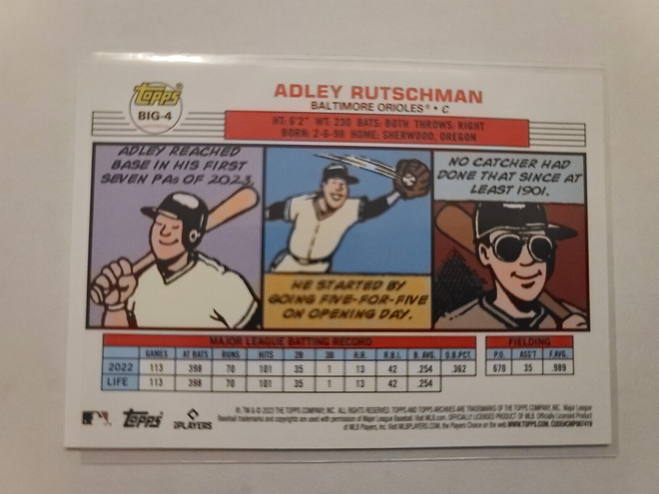 2023 Topps Update Oversized Big Baseball Box Topper Adley Rutschman RC ...