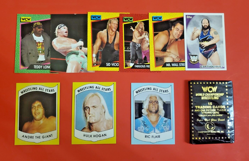 1991 WCW Wrestling Trading Cards Pack & Cards Hogan Flair Andre & More ...