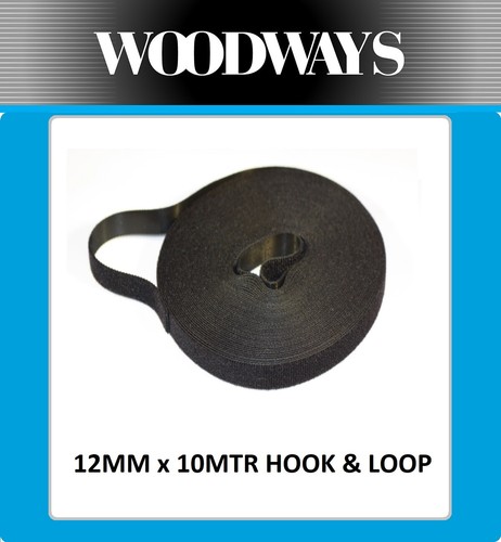 12mm Hook and Loop roll Double Sided Heavy Duty Black 10 mtr | eBay