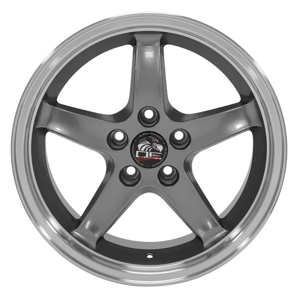 17x9 Rims Fit Mustang Cobra R Style DD Wheels Gunmetal Mach'd SET | eBay