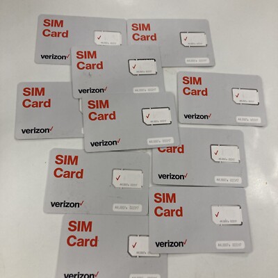 10 Pack Verizon Wireless 4G LTE SIM Cards (RETAILSIM4G-A) (STANDARD ...