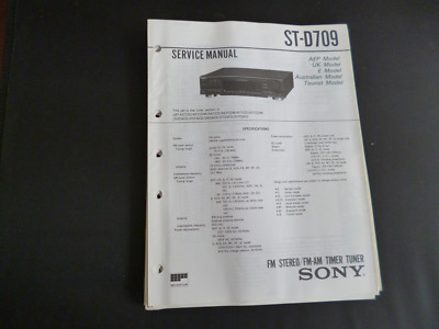 Original Service Manual SONY ST-D709 | eBay