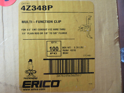 (100) Erico Caddy 4Z348P Multi-Function Clip for 1/2" Conduit NEW ...