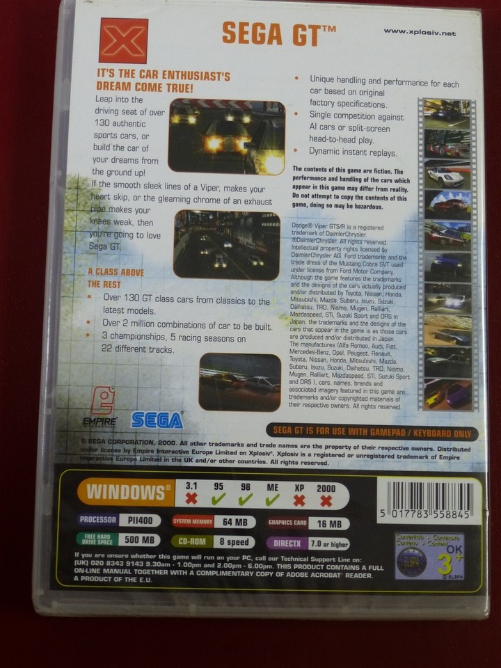 Video Game PC Sega GT Sega Xplosiv NEW SEALED 47875305892 | eBay
