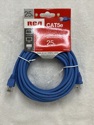 RCA CAT-5e RJ-45 100MHz Network Cable 25' For Fast Ethernet internet ...