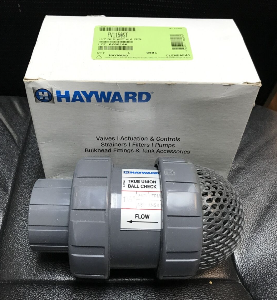Hayward FV11.50ST 1-1/2" PVC True Union Ball Check Valve with Foot ...
