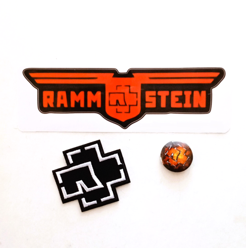 RAMMSTEIN embroidered Patch Iron on 25mm 1" Badge pin sticker bundle ...