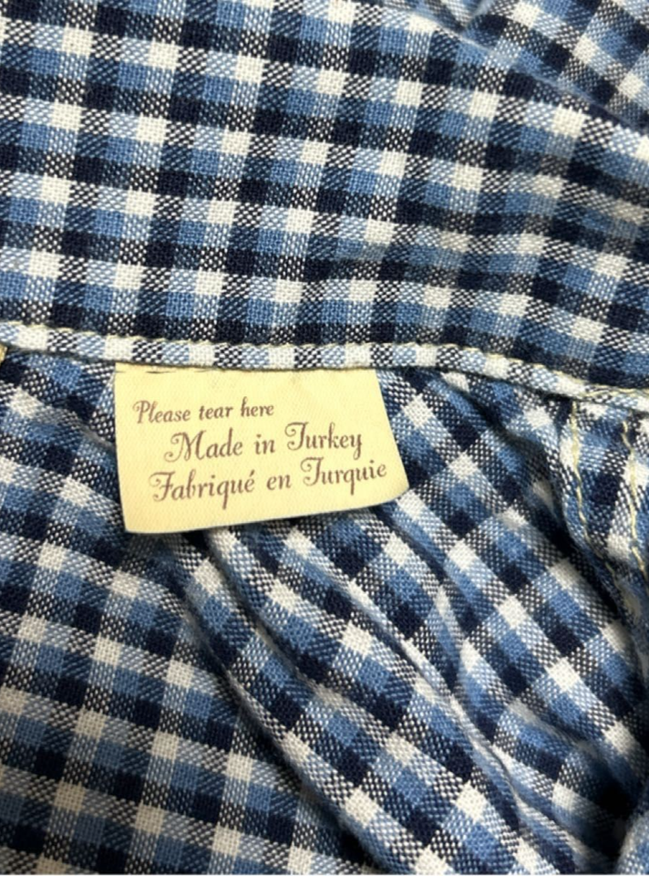 LVC Levi's Vintage Clothing Triple Pleat Blouse Blue Plaid Size 44 | eBay