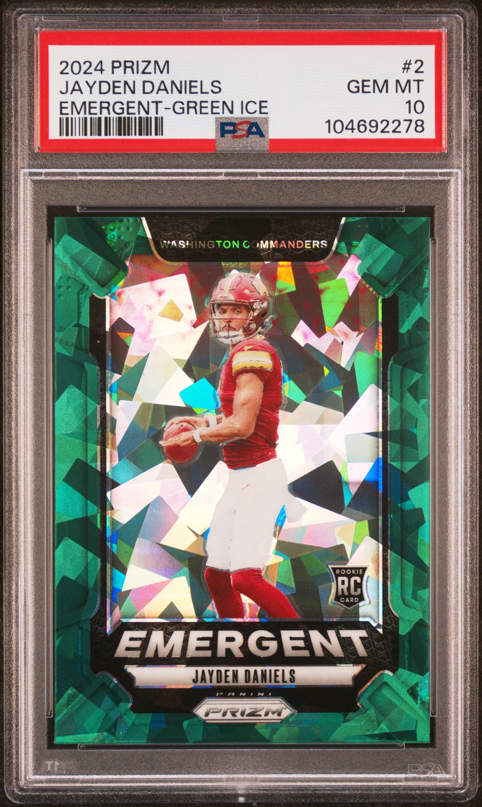 Jayden Daniels 2024 Prizm #2 Emergent - Green Ice Price Guide - Sports ...
