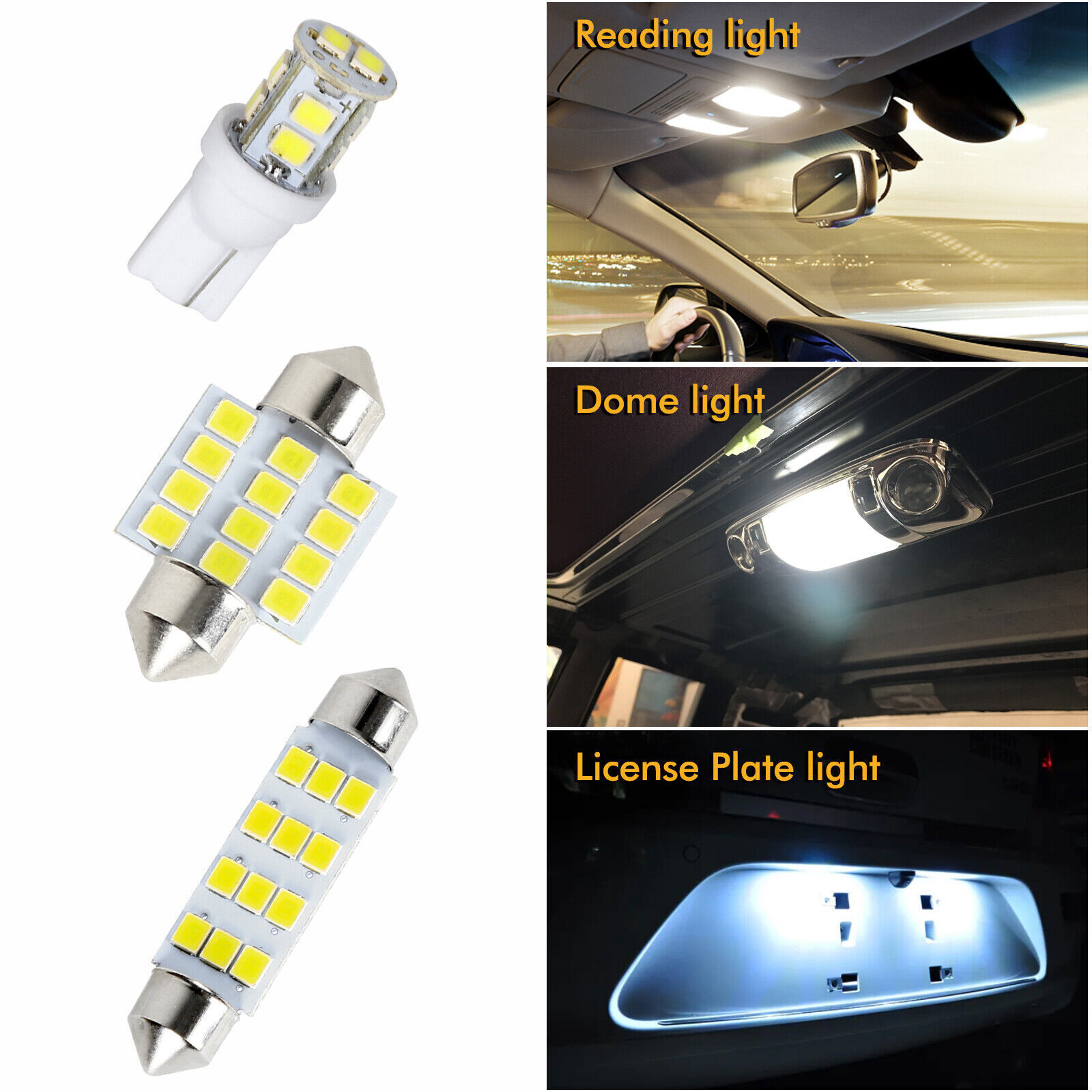 20pcs LED Interior Lights Bulbs Kit Car Trunk Dome License Plate Lamps ...