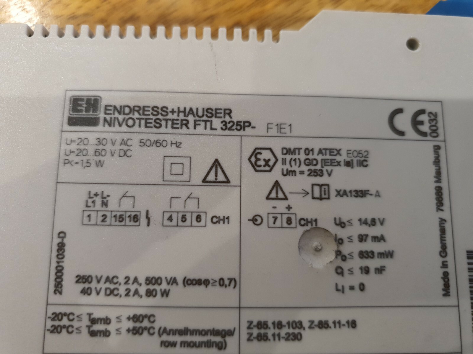 Endress & Hauser Nivotester FTL325P F1E1 / FTL325PF1E1 | eBay UK