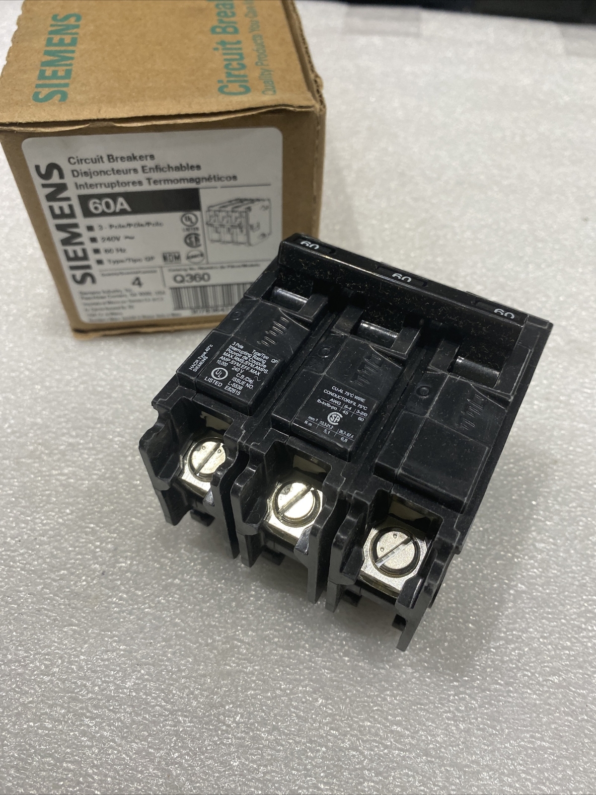 Q360 SIEMENS 60AMP 3 POLE 240V NEW | eBay