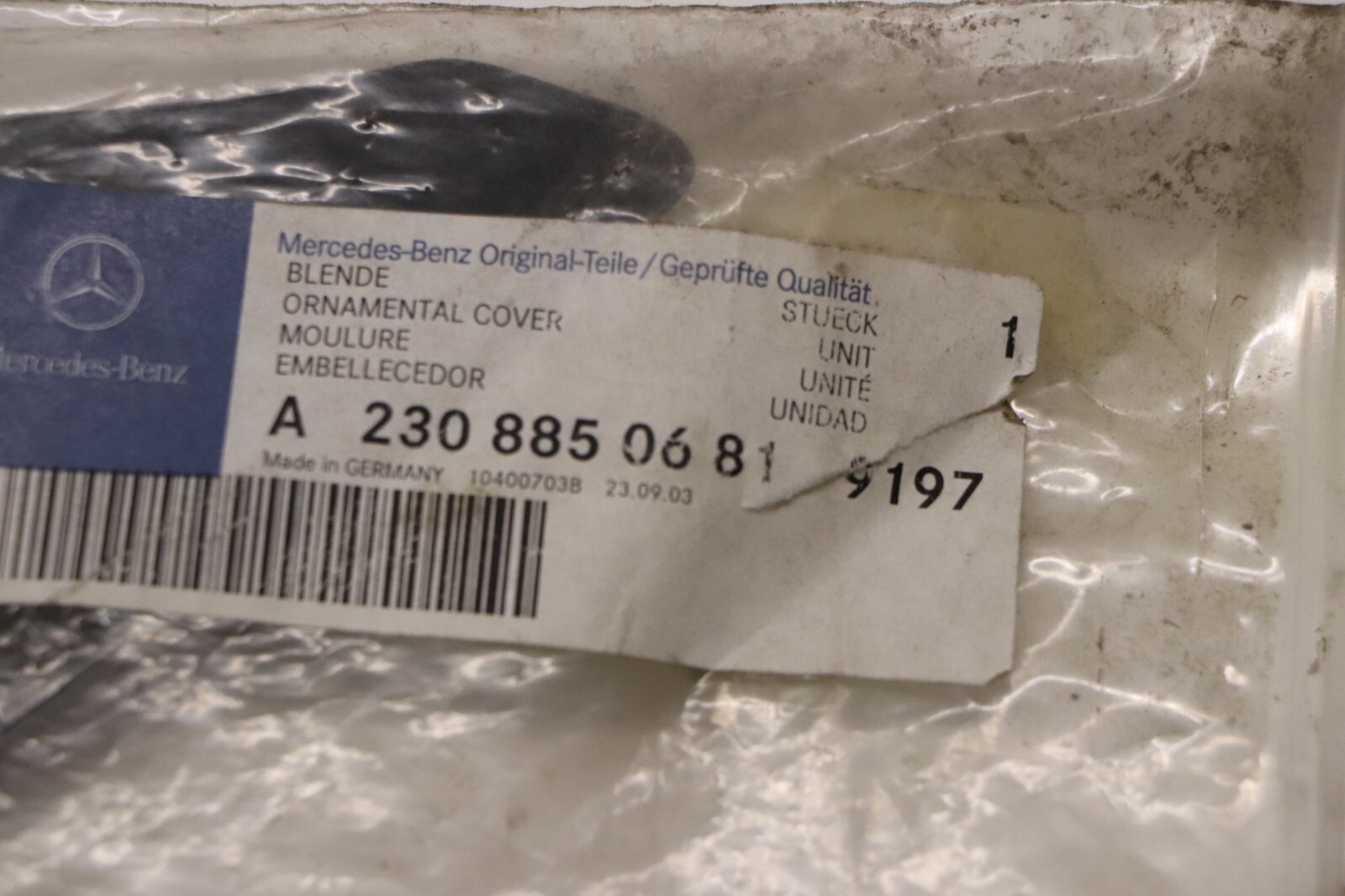 Mercedes Benz R230 SL500 Xenon Kappe Blende Stoßfänger NEU A23088050681 ...