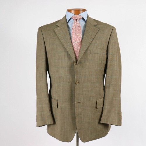 Andrew Fezza 42R Mens Blazer Sport Coat Jacket Plaid Wool 3 Button ...