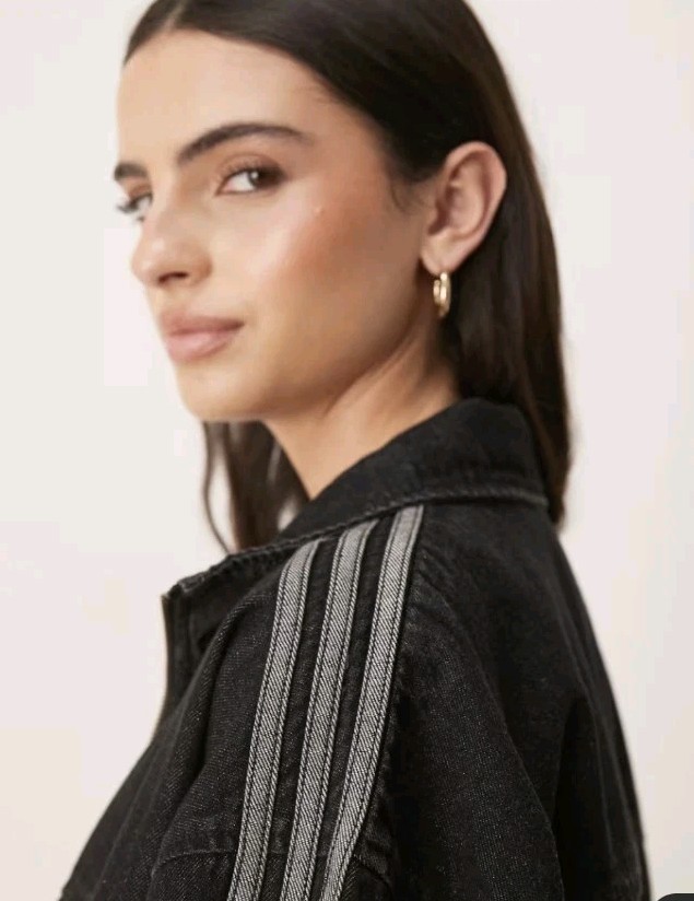 New Season New Model Adidas True Black Denim Track Jacket L Large Nwt ...