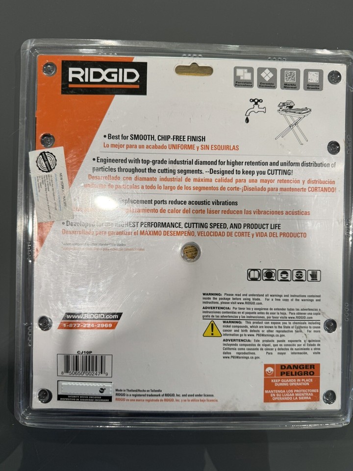 RIDGID 10 inch 254mm Tile Diamond Blade Disco De Diamante | eBay