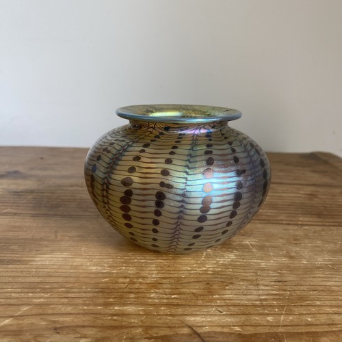 Vintage 1978 Lundberg Studios Iridescent Pattern Decorated Art Glass ...