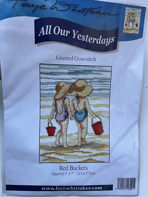 Faye Whittaker RED BUCKETS Counted Cross Stitch Kit FW4 Beach Girls ...