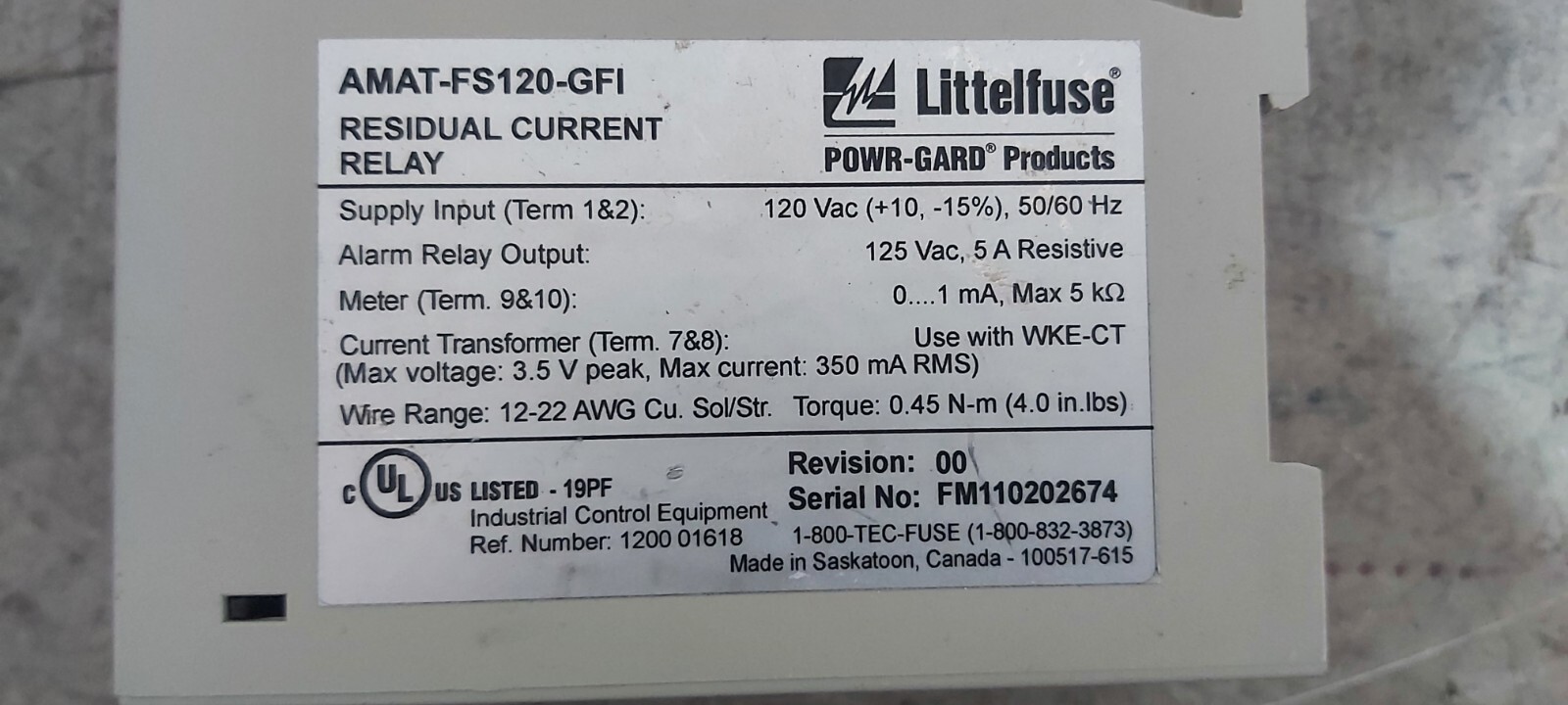 AMAT-FS120-GFI Relay Make Offers! | eBay